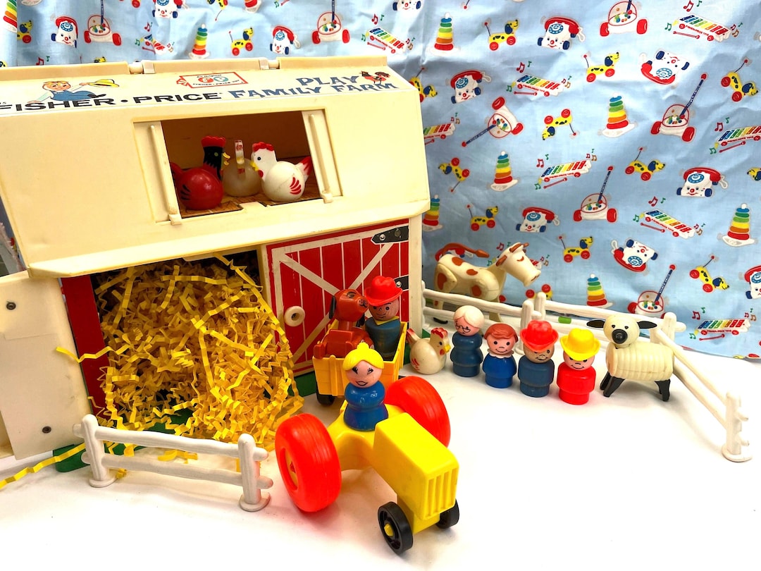 Fisher Price Barn EXTRA Little People Farm Set Tractor VINTAGE - Etsy