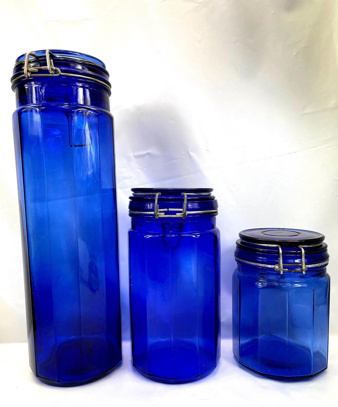 Cobalt Blue/ Canisters / Set of Three - Etsy