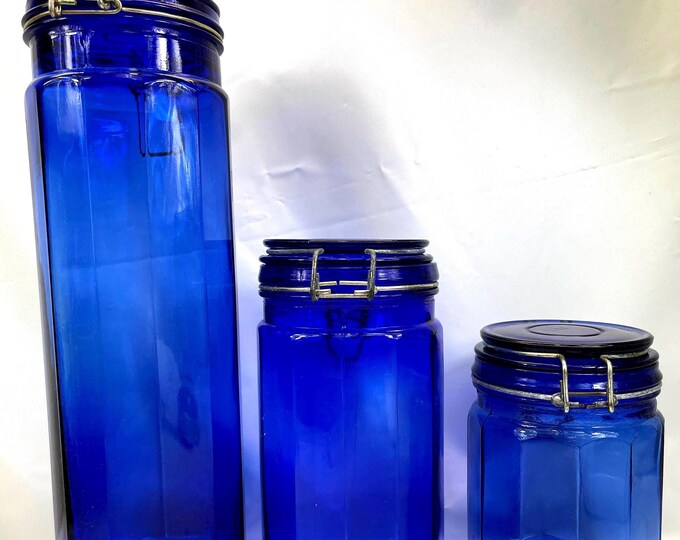 Cobalt Blue/ Canisters / Set of Three - Etsy