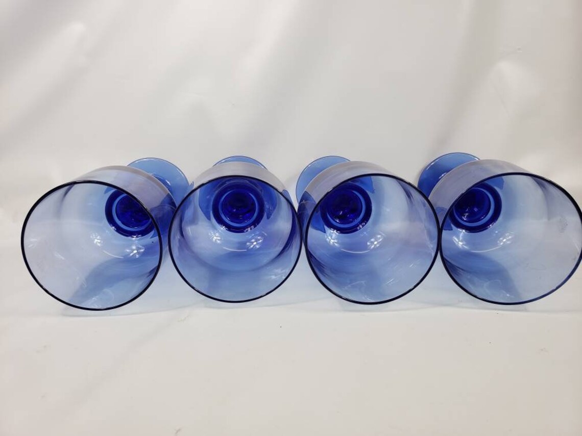 Blue Goblets/blue Glasses/ Footed Goblets/ Cobalt Blue/ Wine | Etsy