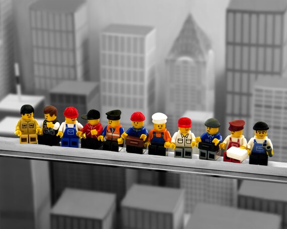 Lunch Atop a Skyscraper Made With LEGO® Minifigs PRINT - Etsy