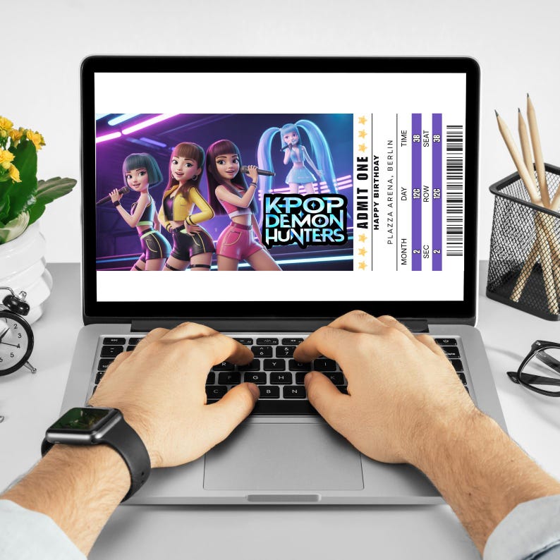 KPOP Demon Hunters Ticket Template Canva | Kpop Concert Ticket | Kpop ...