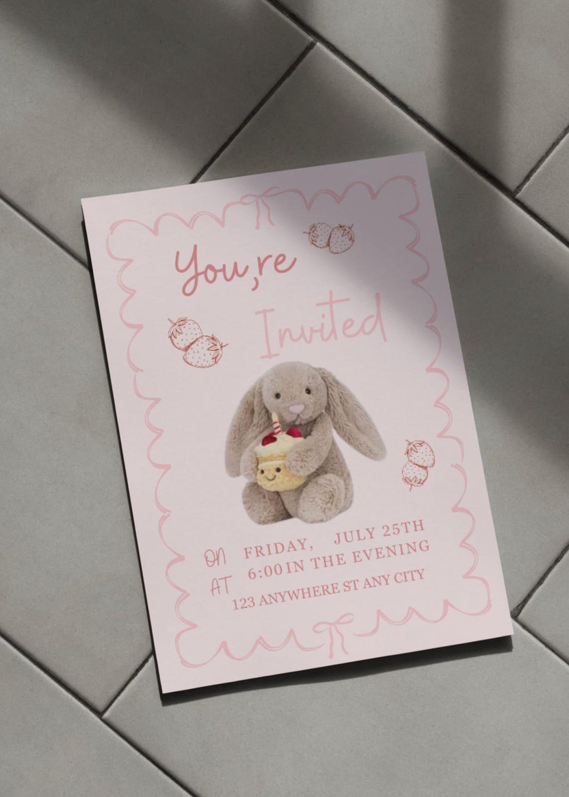 Jellycat Birthday Invitation - Canva Template - Digital Download - Etsy