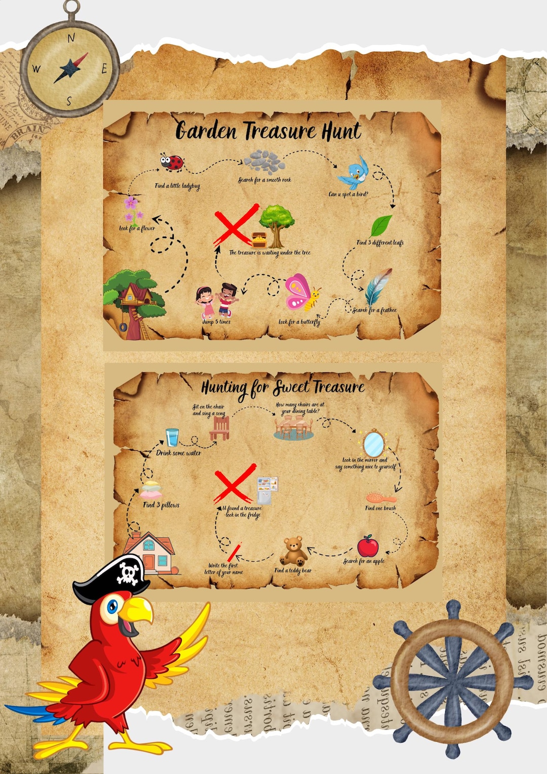 Kids Treasure Hunt Maps: Indoor & Garden Games - Etsy