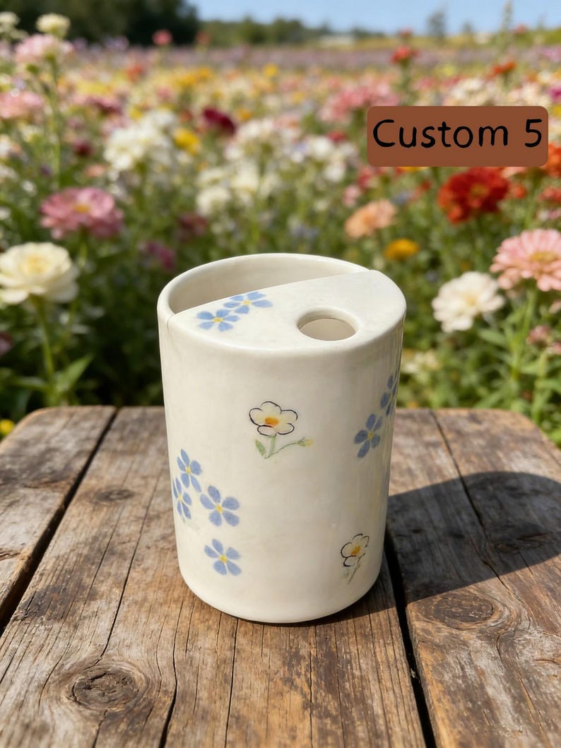 PREORDER: Handmade Colorful Tulip Ceramic Travel Mug – Large Capacity ...