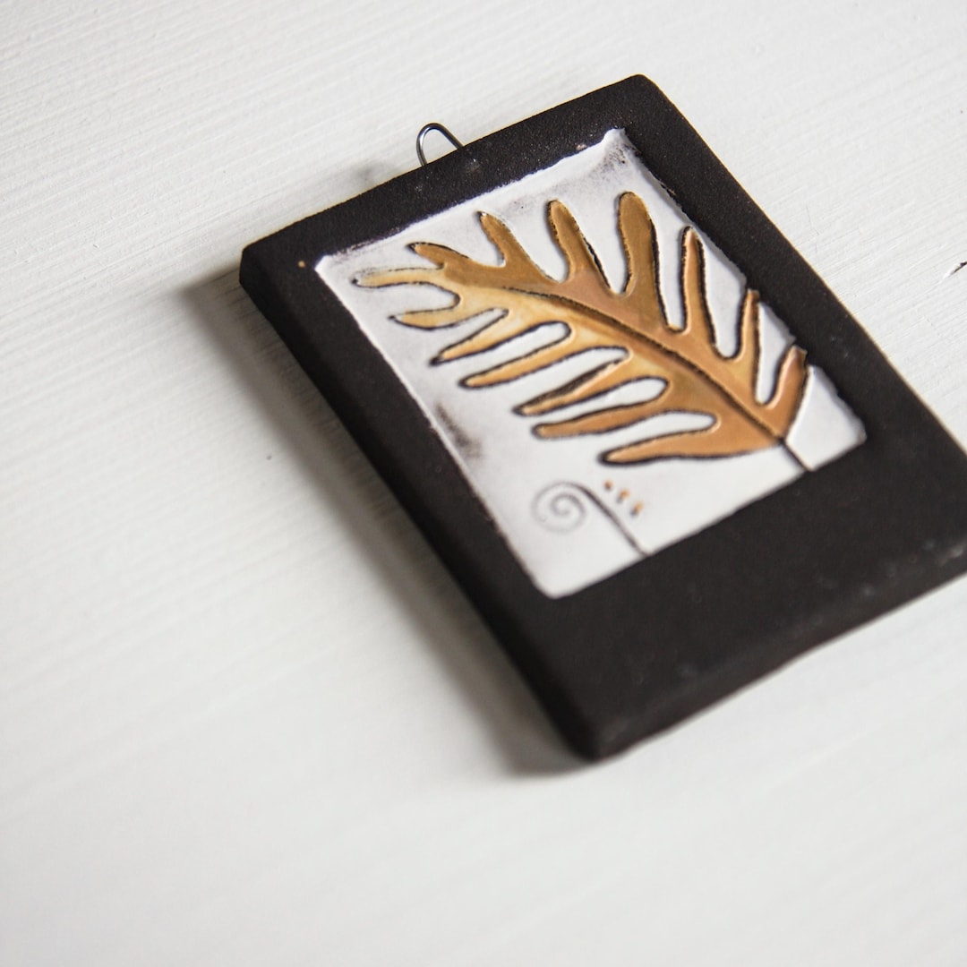 Fern Ceramic Tile; Tiny Wall Hanging, Small Ceramic Plaque, Autumnal ...