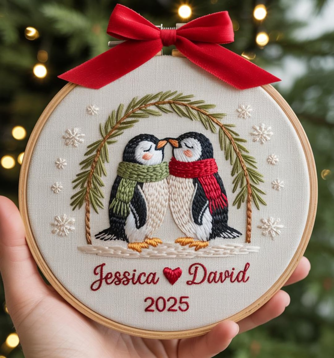 Personalized Couple Gift Our First Christmas Together Embroidered ...