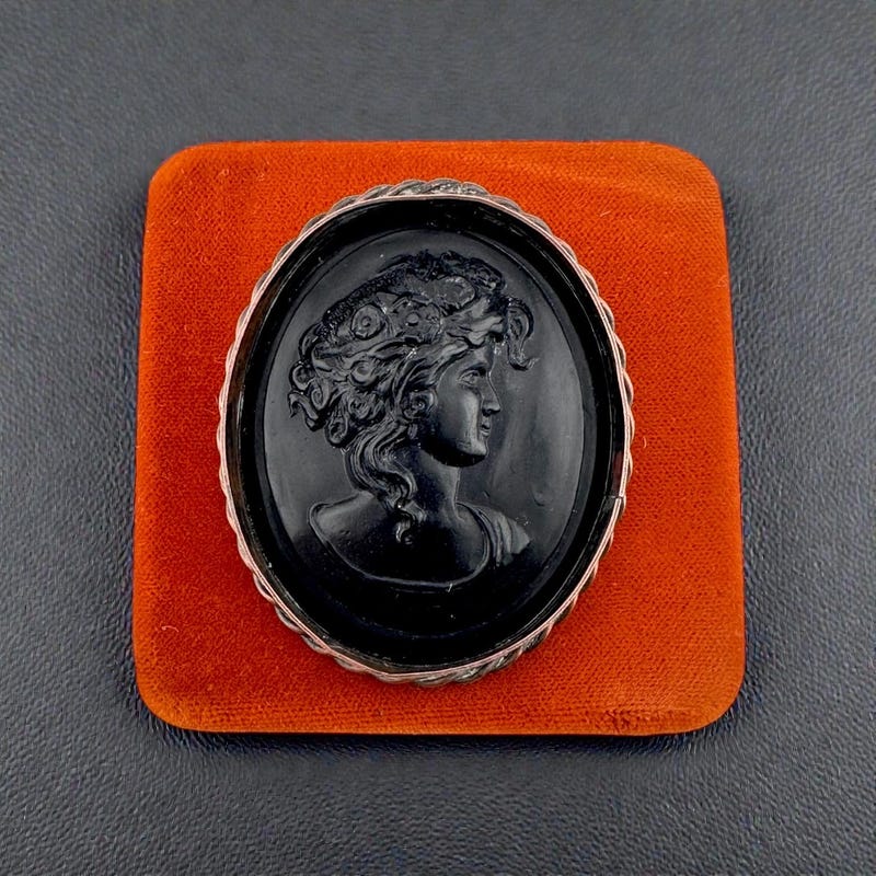 Black Bakelite Cameo - Etsy