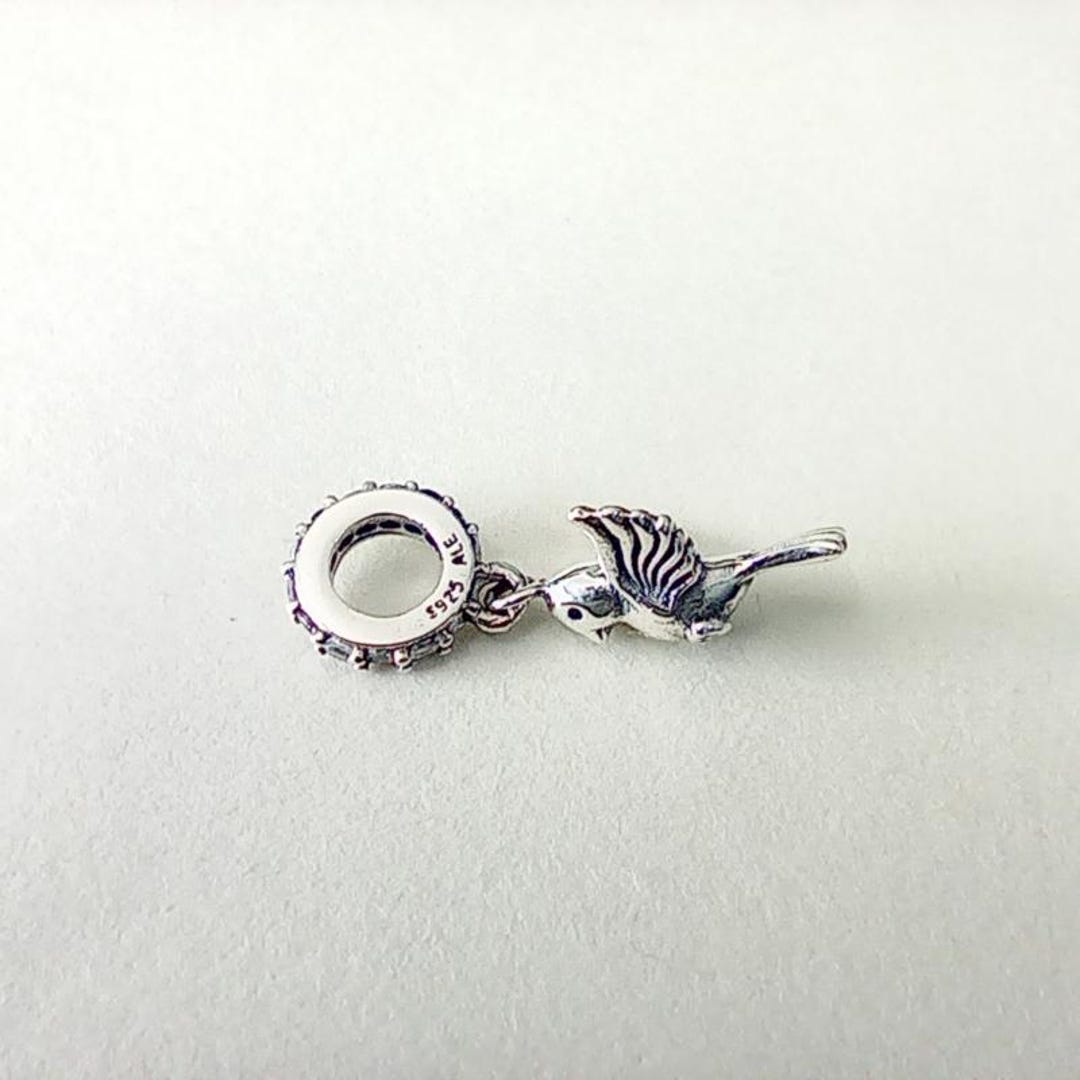 New Pandora Charm Dove of Peace Golden W Tag & Suede Pouch - Etsy
