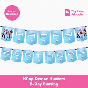 Printable Kpop Demon Hunters Birthday Bunting Banner | HUNTR/X Kids ...