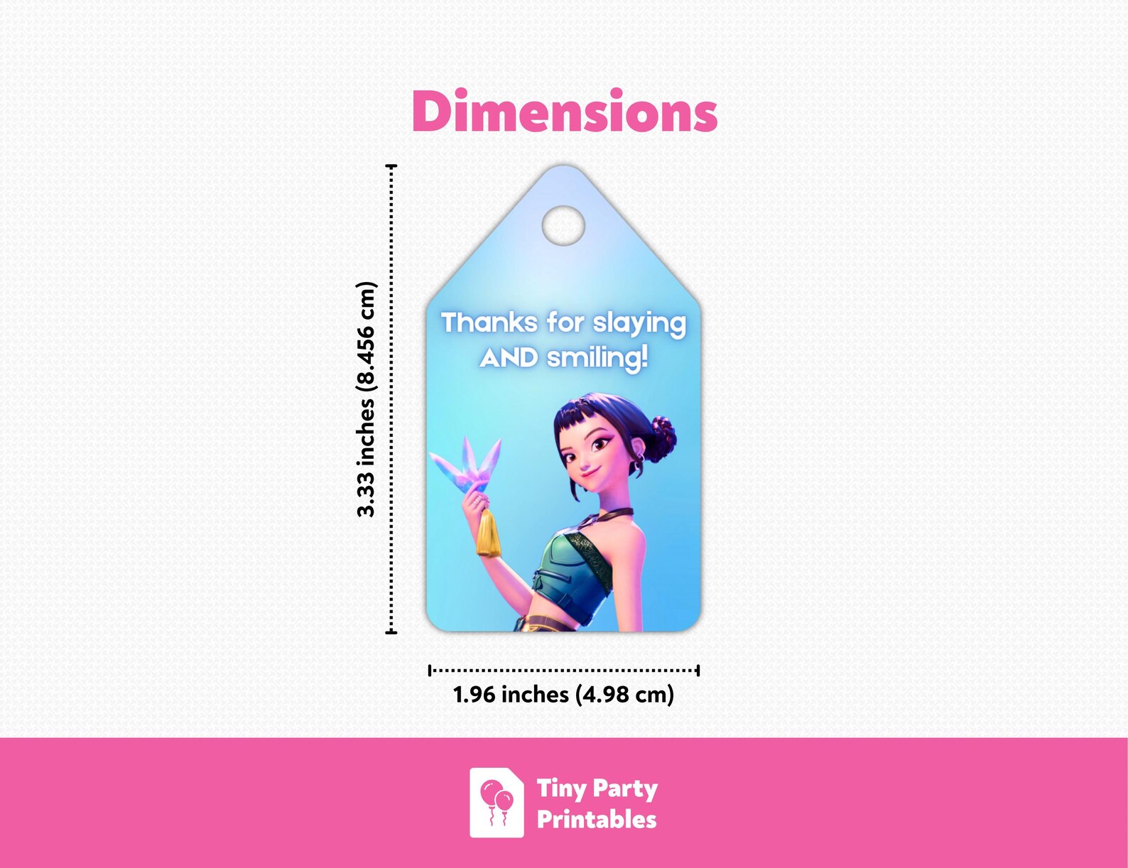 Editable Kpop Demon Hunters Thank You Tags | HUNTR/X Kids Birthday ...