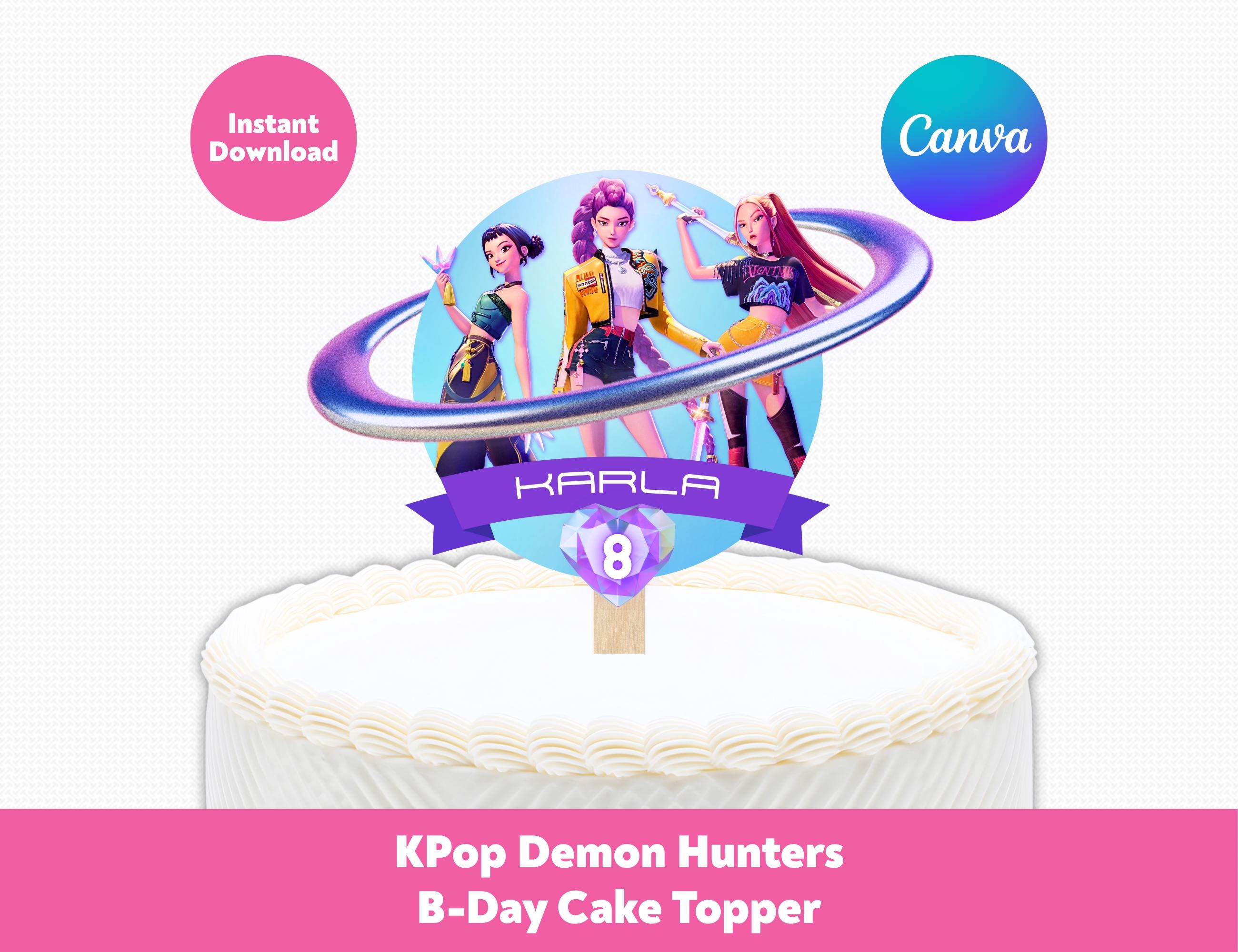 Editable Kpop Demon Hunters Birthday Cake Topper | HUNTR/X Kids ...