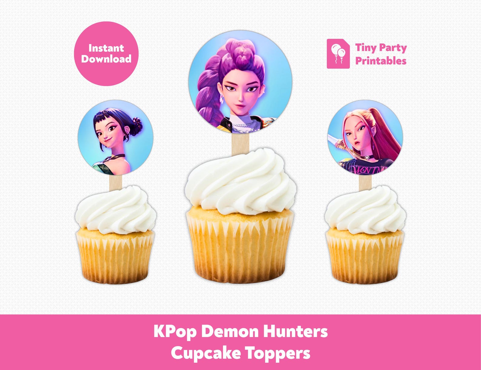 Printable Kpop Demon Hunters Cupcake Toppers | HUNTR/X Kids Birthday ...