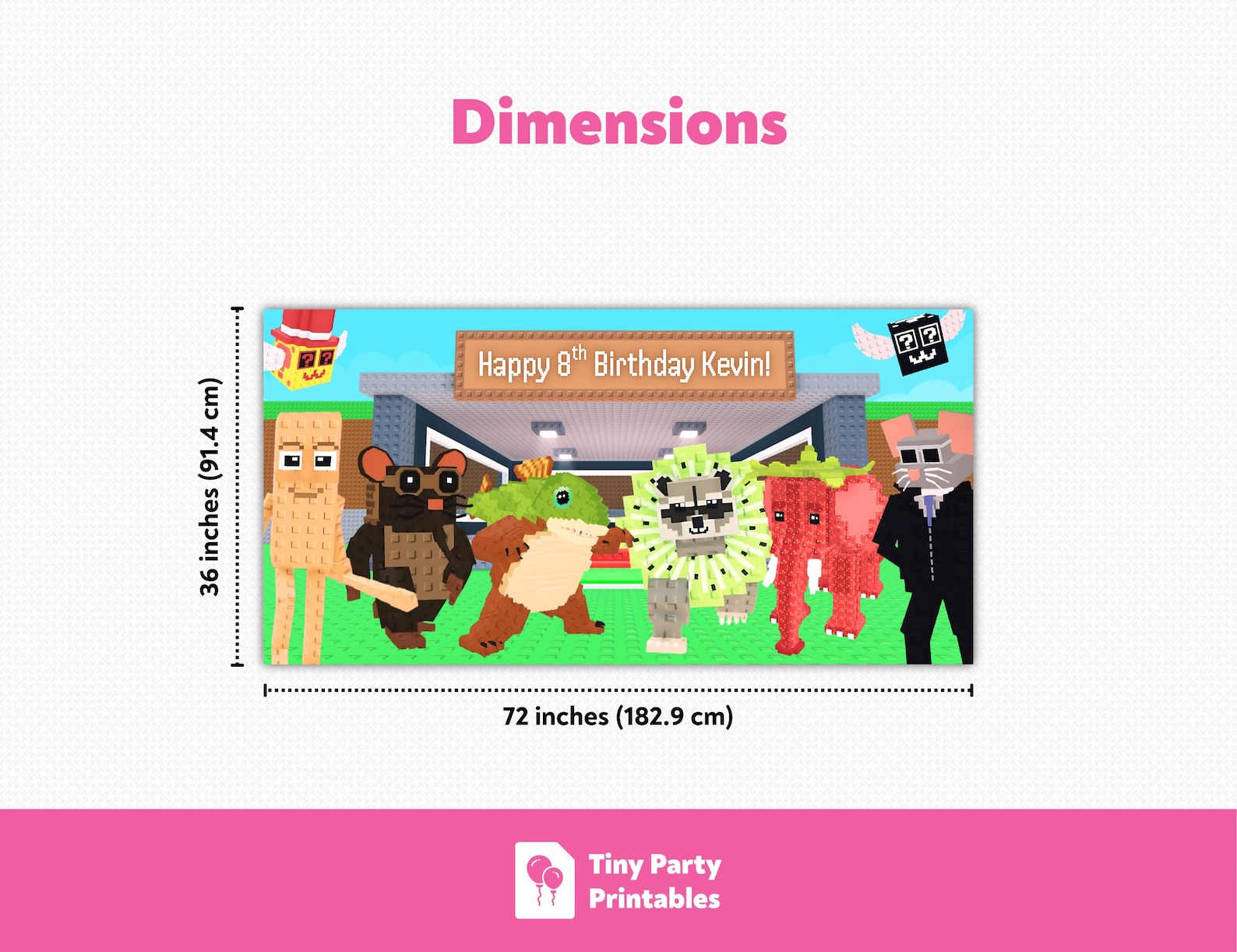 Editable Roblox Steal a Brainrot Birthday Party Banner | Italian ...