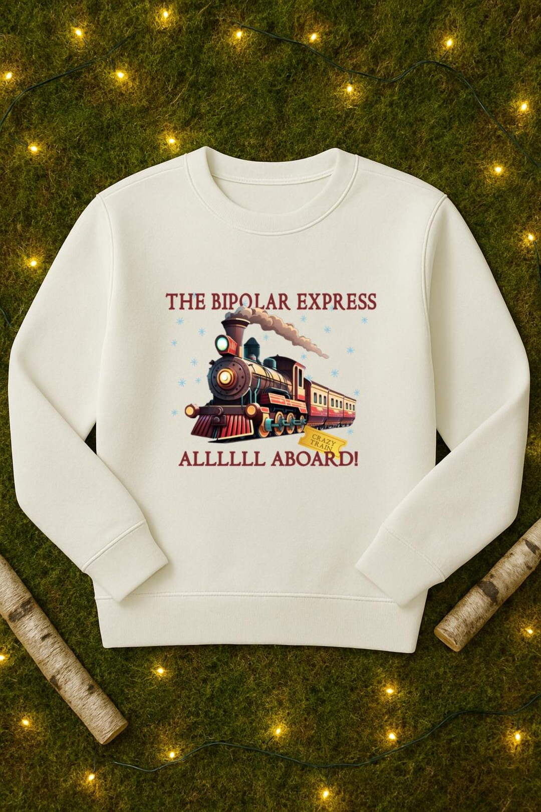 Funny Christmas Apparel | Bipolar Express | Crazy Train Crewneck - Etsy