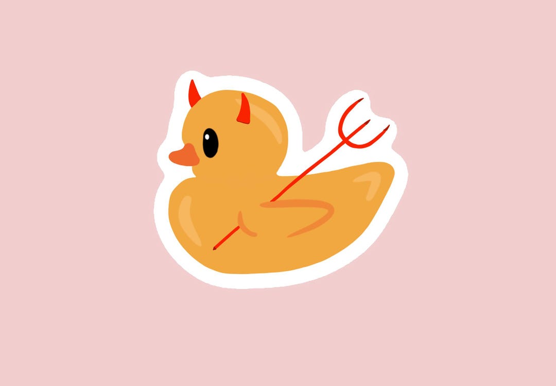 Devil Rubber Duck Sticker - Etsy