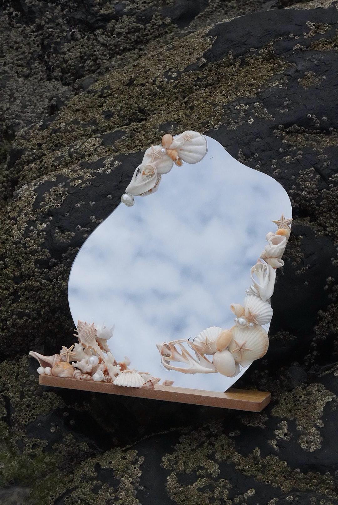 Handmade Seashell Table Mirror – Ocean-inspired Vanity Decor With ...
