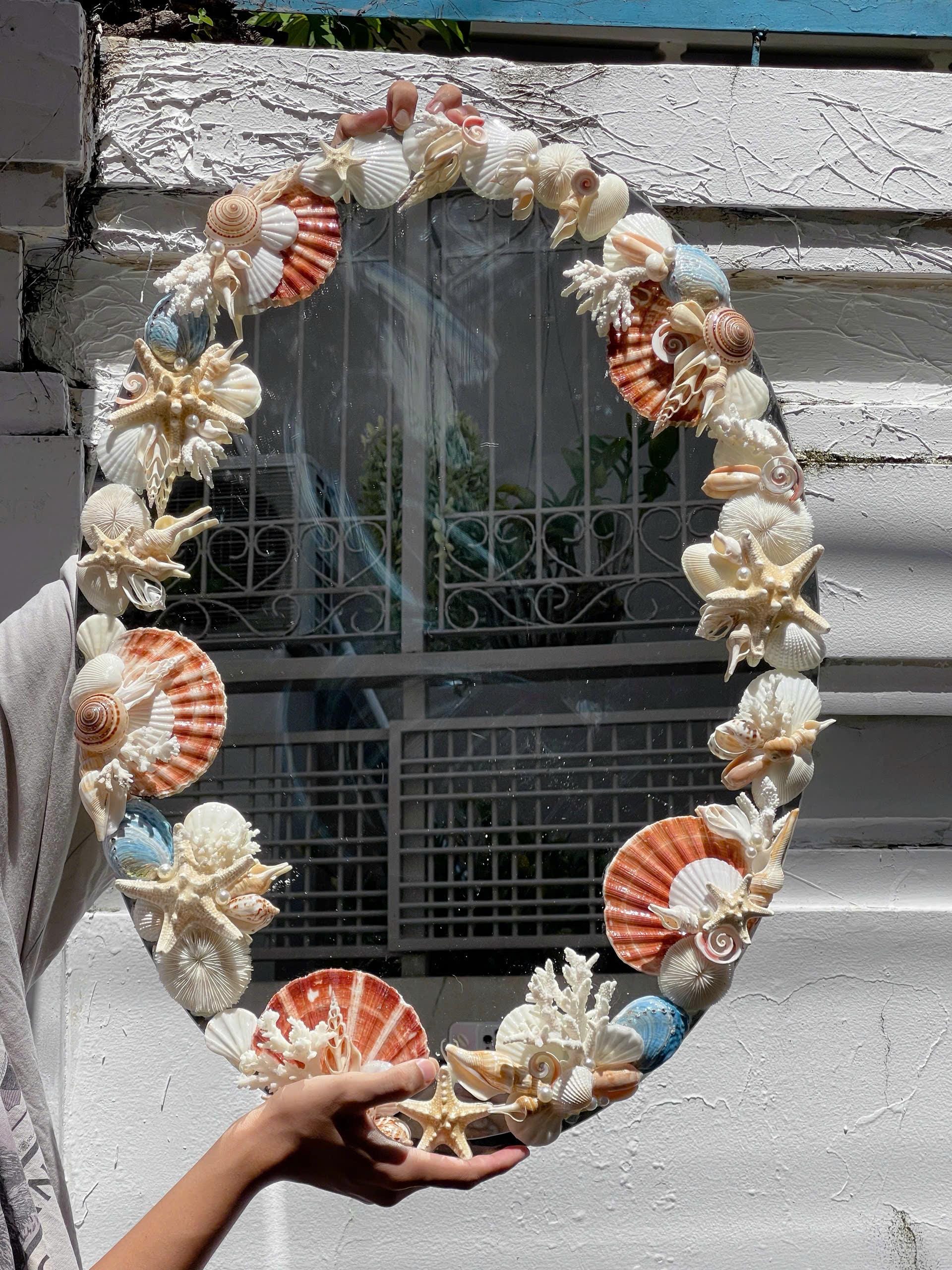 Handmade Seashell Wall Mirror: Coastal Beach House Decor (50x70 Cm) - Etsy