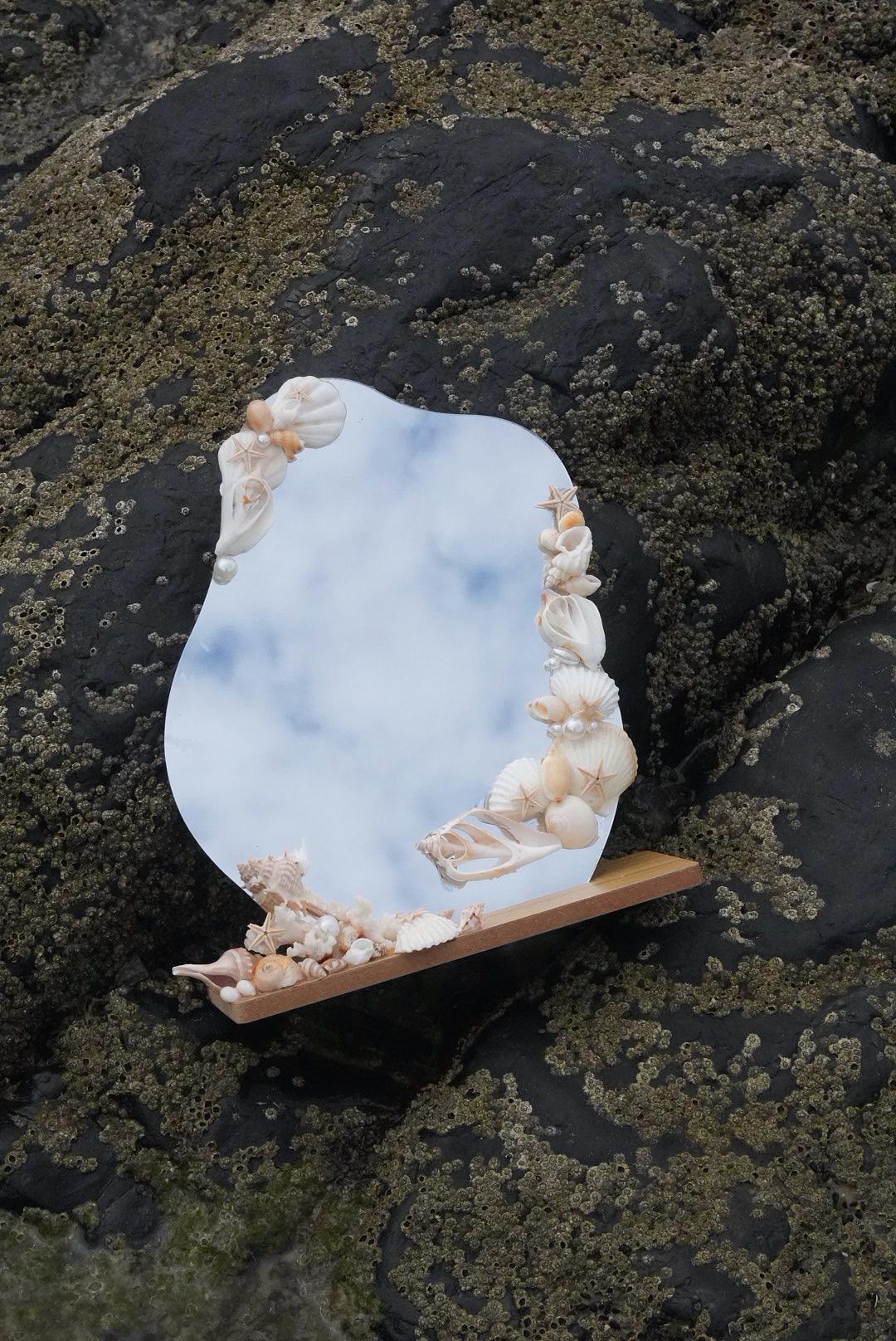 Handmade Seashell Table Mirror – Ocean-inspired Vanity Decor With ...