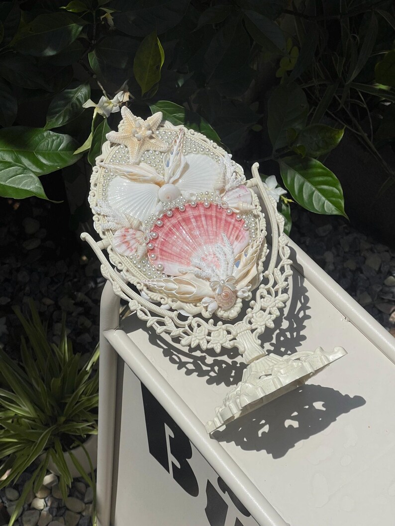 Seashell Vanity Mirror. One Side Fully Designed With Real Shells - Etsy