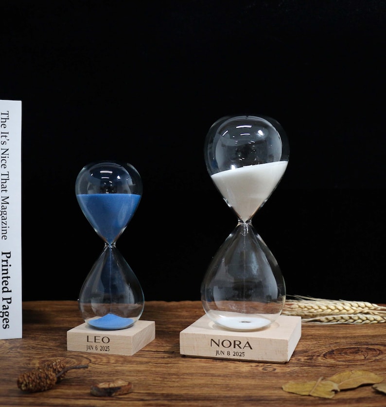 Custom Engraved 5/15/30/60 Minutes Hourglass, Personalized Sand Timer ...