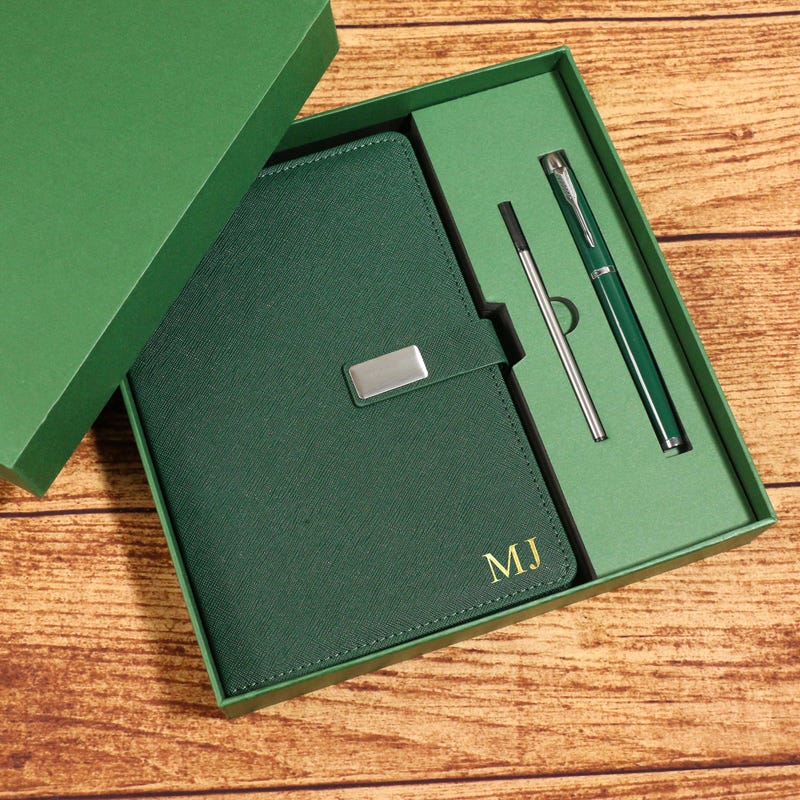 Green Initials Notebook - Etsy