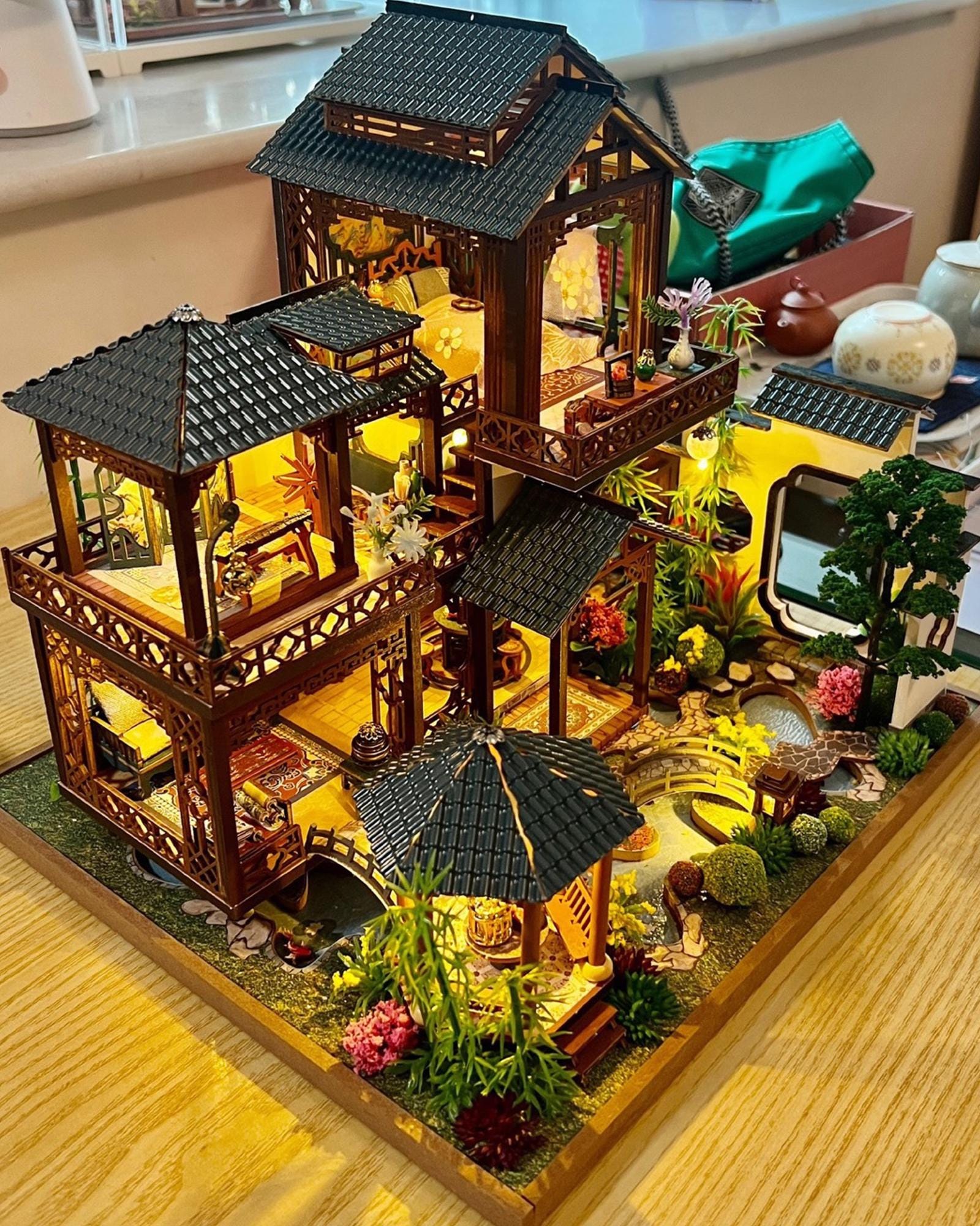 DIY Wooden Chinese Villa Model Kit - Handmade Cottagecore Decor - Etsy