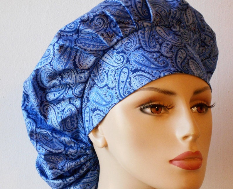 Scrub Hats Blue Paisley Shimmering Shades of Blue Scrub - Etsy