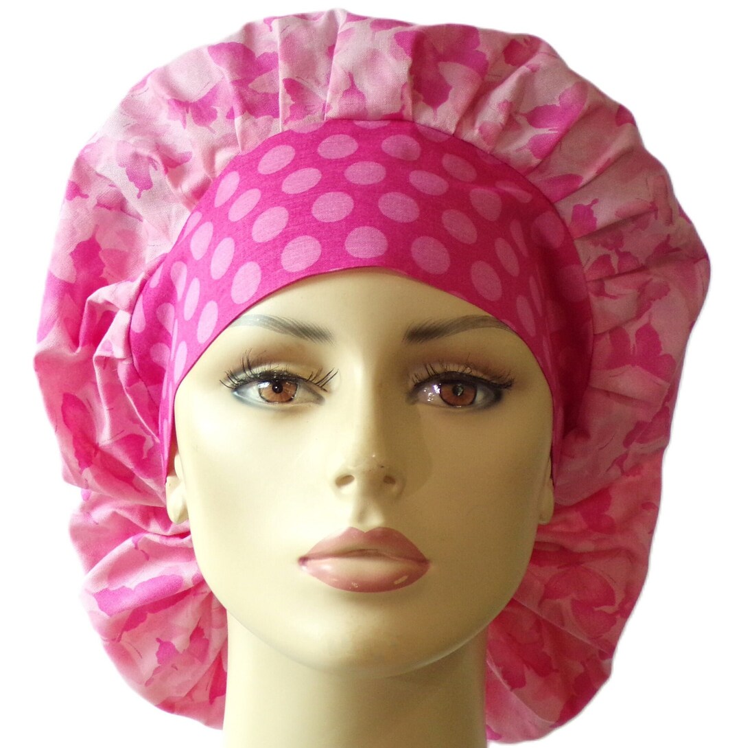 Scrub Hats-awareness Think Pink-bouffant Surgical Scrub Hat-pink ...