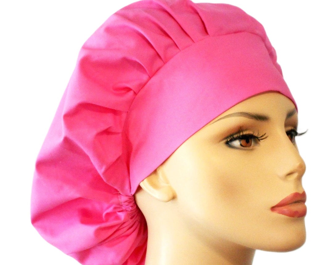 Scrub Hat-bouffant Surgical-peppermint Pink-solid Kona 100%-breast ...