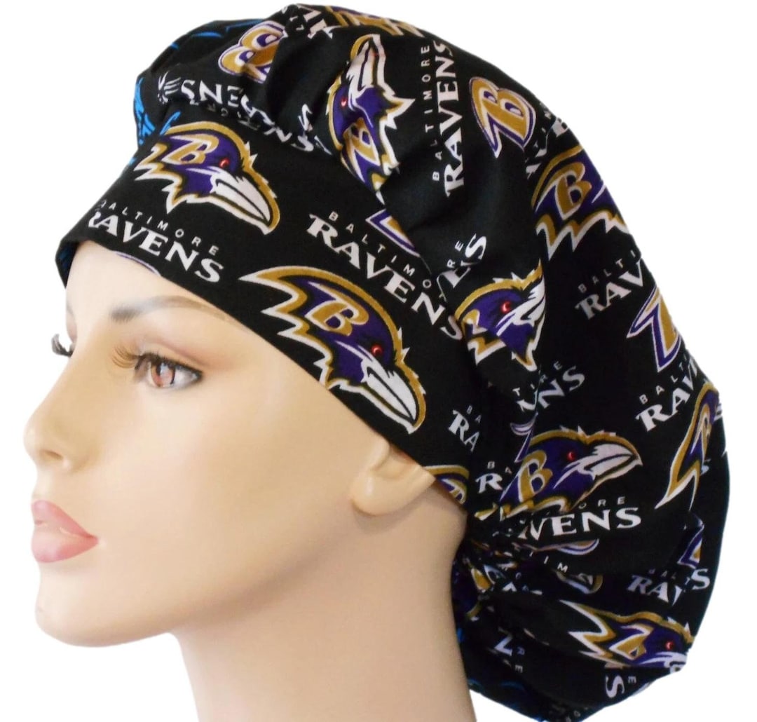 Scrub Cap-baltimore Ravens Fabric-women's Scrub Hat-scrub Hats/ Medical ...