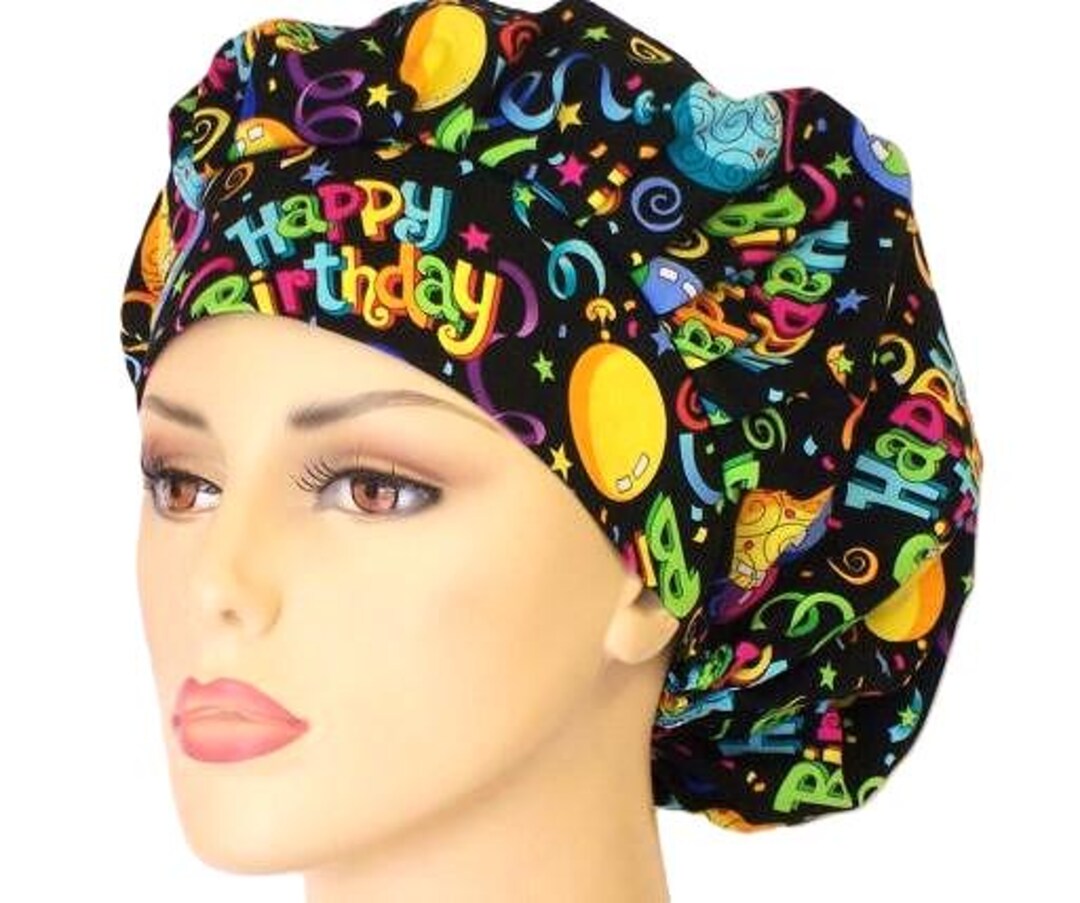 Happy Birthday to You-bouffant Surgical Scrub Hat-women's Bouffant ...