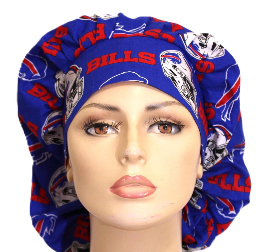 Buffalo Bills Fabric-bouffant Scrub Hats-women's Scrub Hats-medical ...