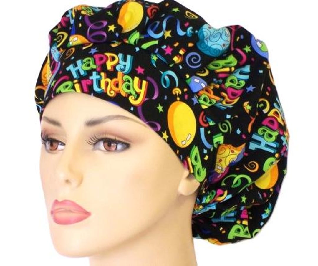 Scrub Caps/happy Birthday to You/bouffant Surgical Scrub Hat/women's ...