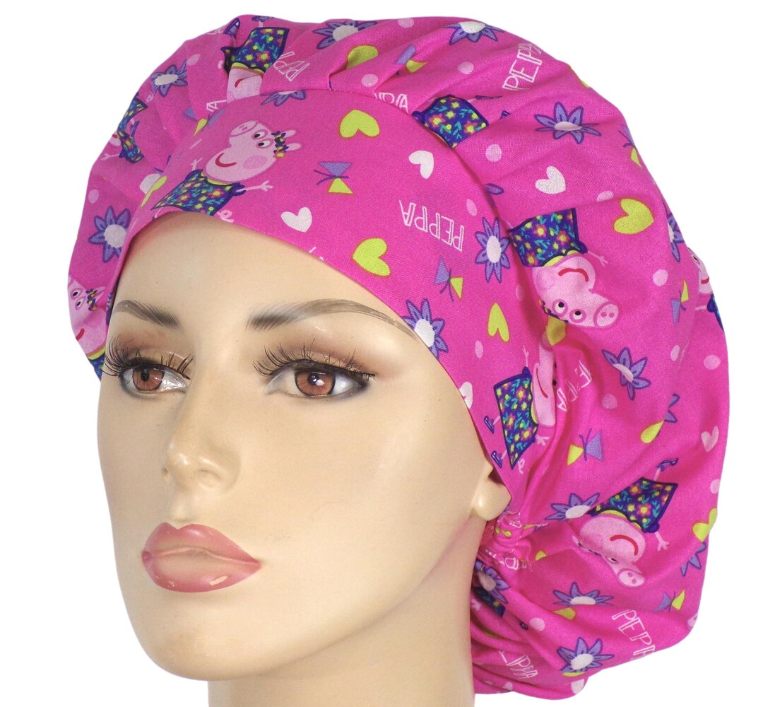 Scrub Hats/pepe Pig Fabric/bouffant Scrub Hat/medical Scrub Hats/scrub ...
