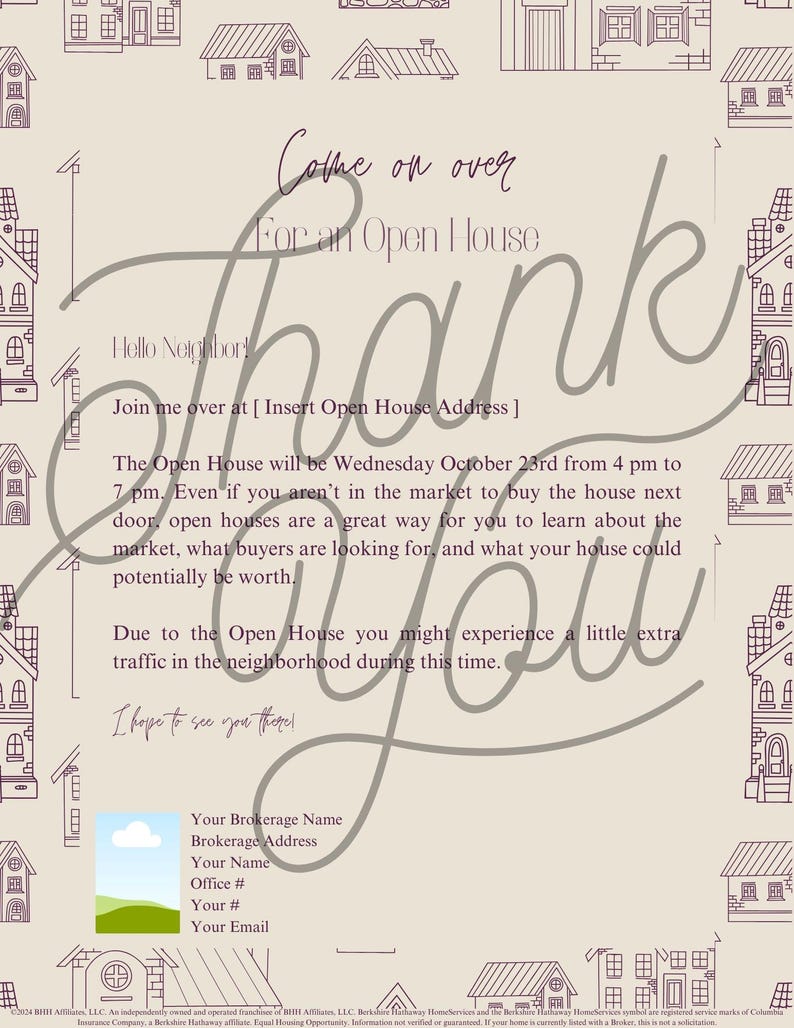 Editable Open House Invitation Flyer | Canva Template for Realtors ...