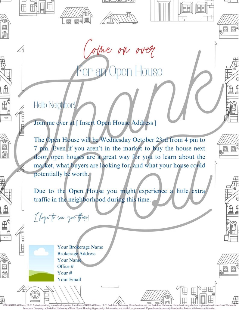 Editable Open House Invitation Flyer | Canva Template for Realtors ...