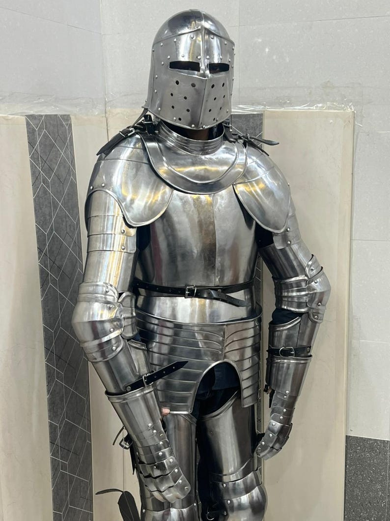 Medieval Gothic Full Plate Armor Suit: Full Body Steel Knight Costume ...