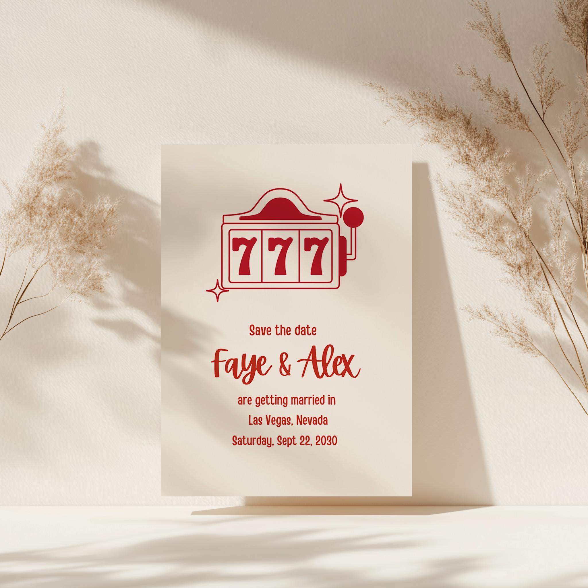 Las Vegas Save the Date: Slots Design, Elopement Wedding (canva ...