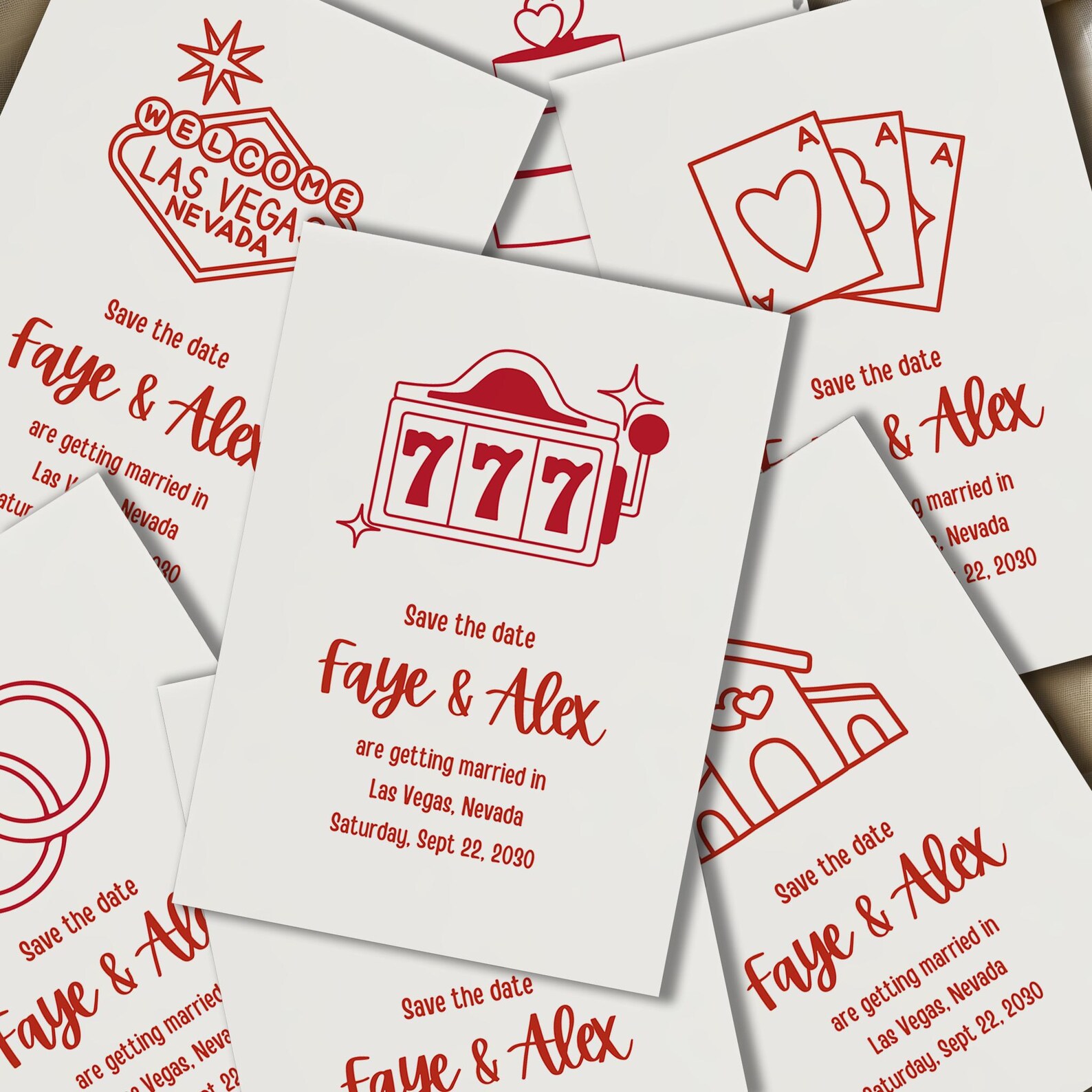 Las Vegas Save the Date: Slots Design, Elopement Wedding (canva ...