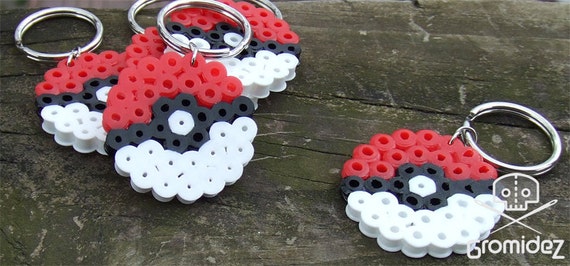 Pokeball Inspired Perler Key Chain - Etsy