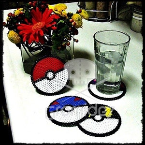 Poke Ball Coasters - Etsy