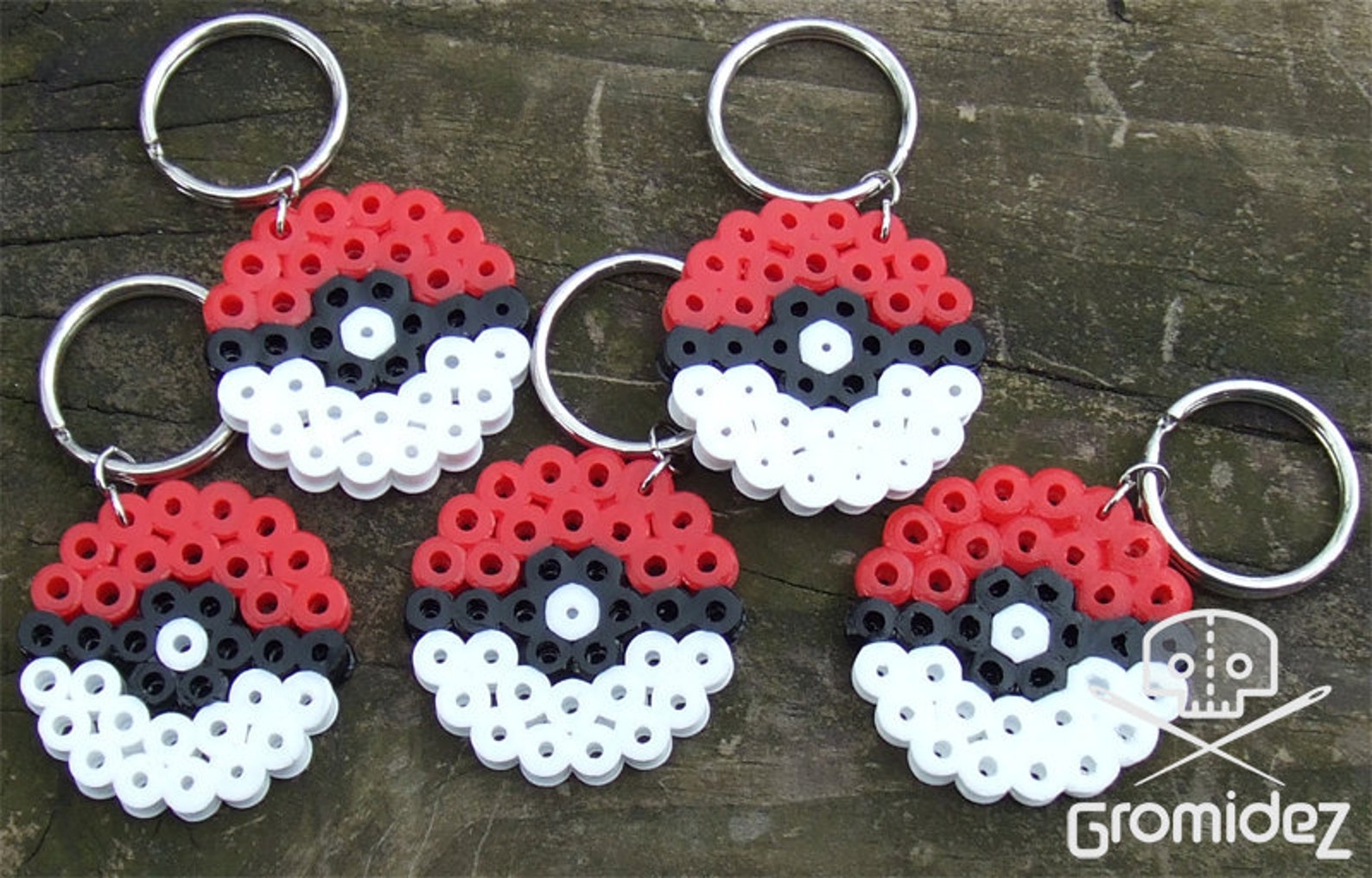 Pokeball Inspired Perler Key Chain - Etsy