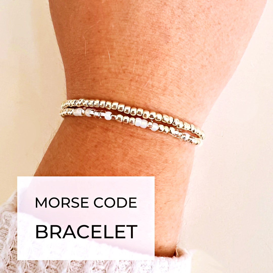 Personalized Morse Code Bracelet Custom, Custom Hidden Message Jewelry ...