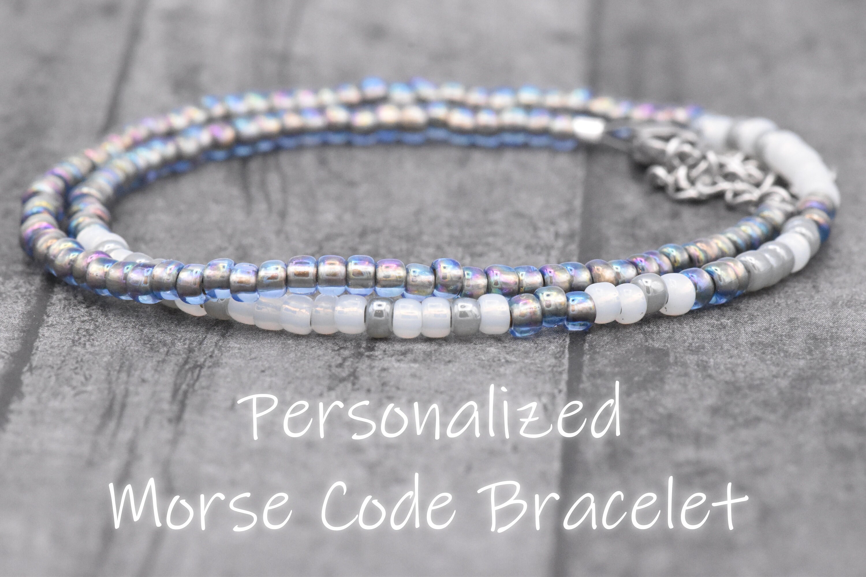Personalized Beaded Morse Code Bracelet Custom Beaded Wrap | Etsy