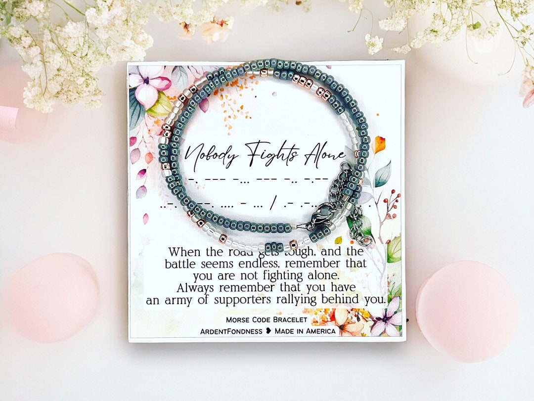 Nobody Fights Alone Bracelet, Supportive Gift for Women, Cancer Support ...