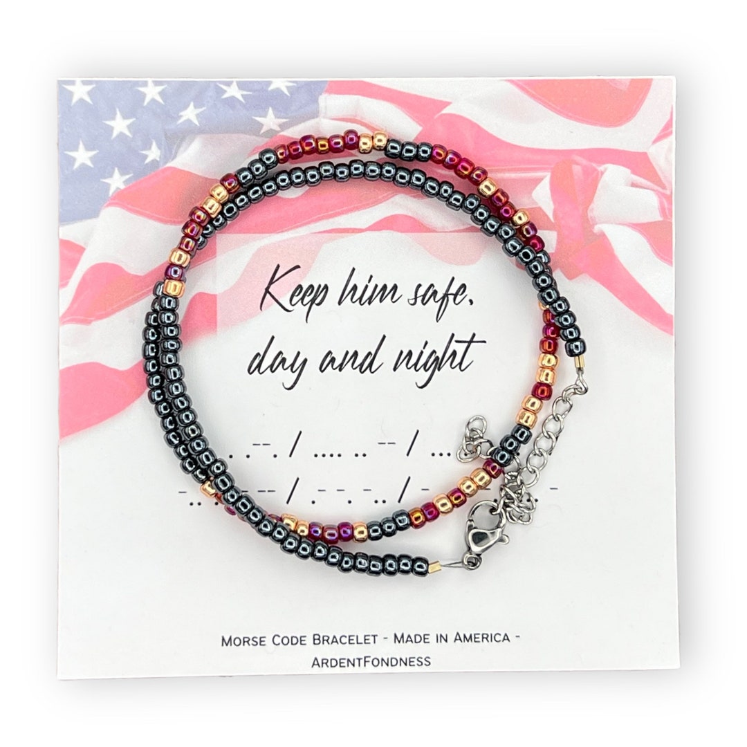 Keep Him Safe Day and Night Morse Code Prayer Bracelet US - Etsy