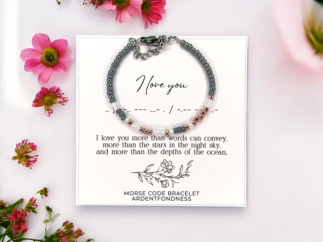 I Love You Secret Morse Code Bracelet Romantic Bracelet Gift for Her ...