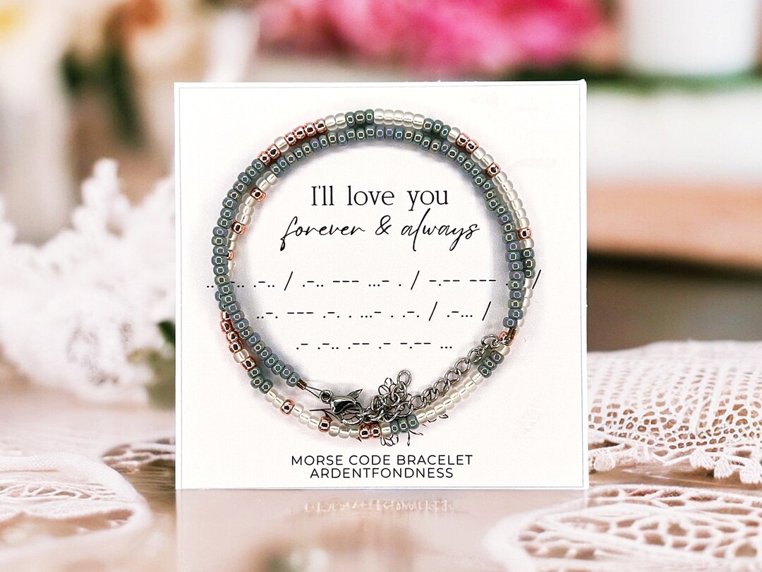 I'll Love You Forever and Always Beaded Morse Code Bracelet for ...
