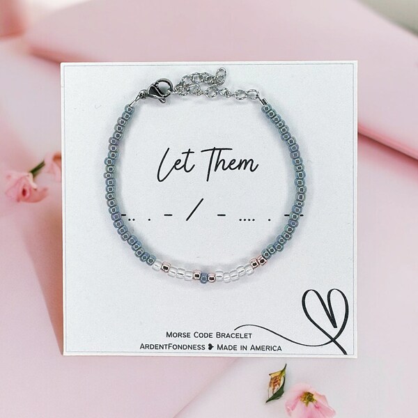 Morse Code Bracelet Let Them - Etsy